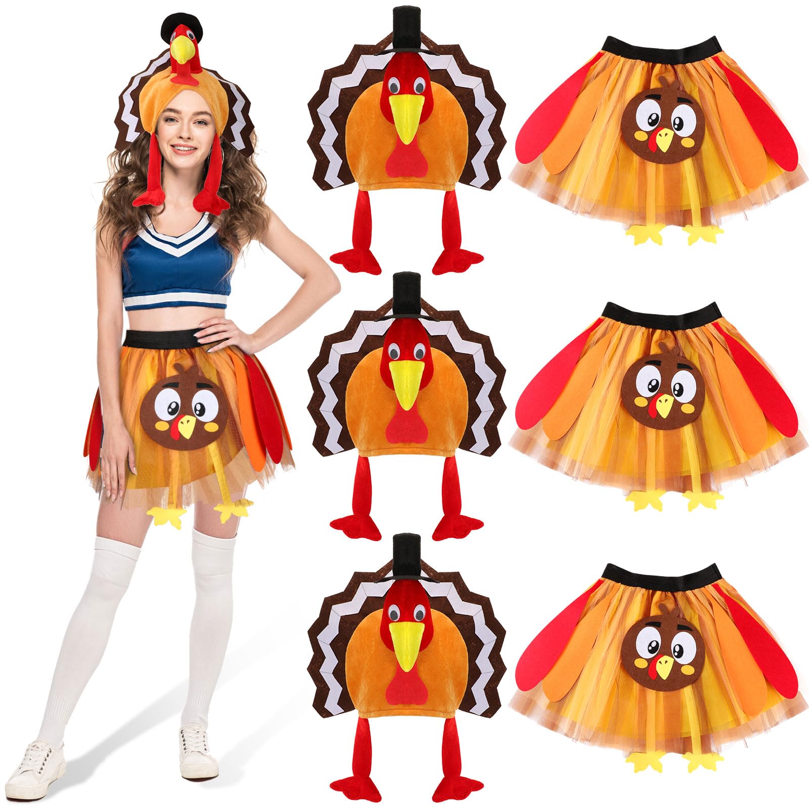 Amazon.com: Tarpop 9 Pcs Thanksgiving Turkey Costume Set Includes 3 ...