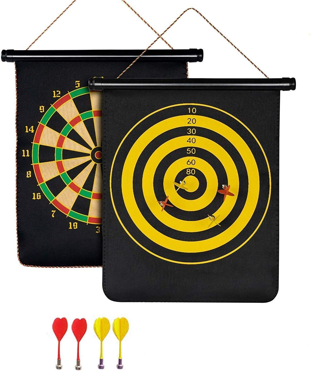 SM Magnetic Dart Board Game Set, Double-Sided with Traditional and ...