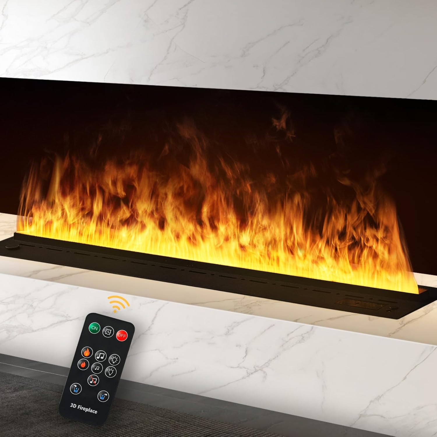 Amazon.com: Electric Fireplace 3D Water Vapor Fireplace Recessed ...