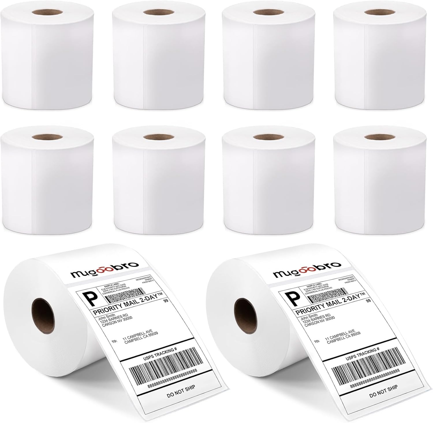 Amazon.com: mugoobro 4 x 6 Thermal Labels,2500 Labels 10 Rolls Shipping ...