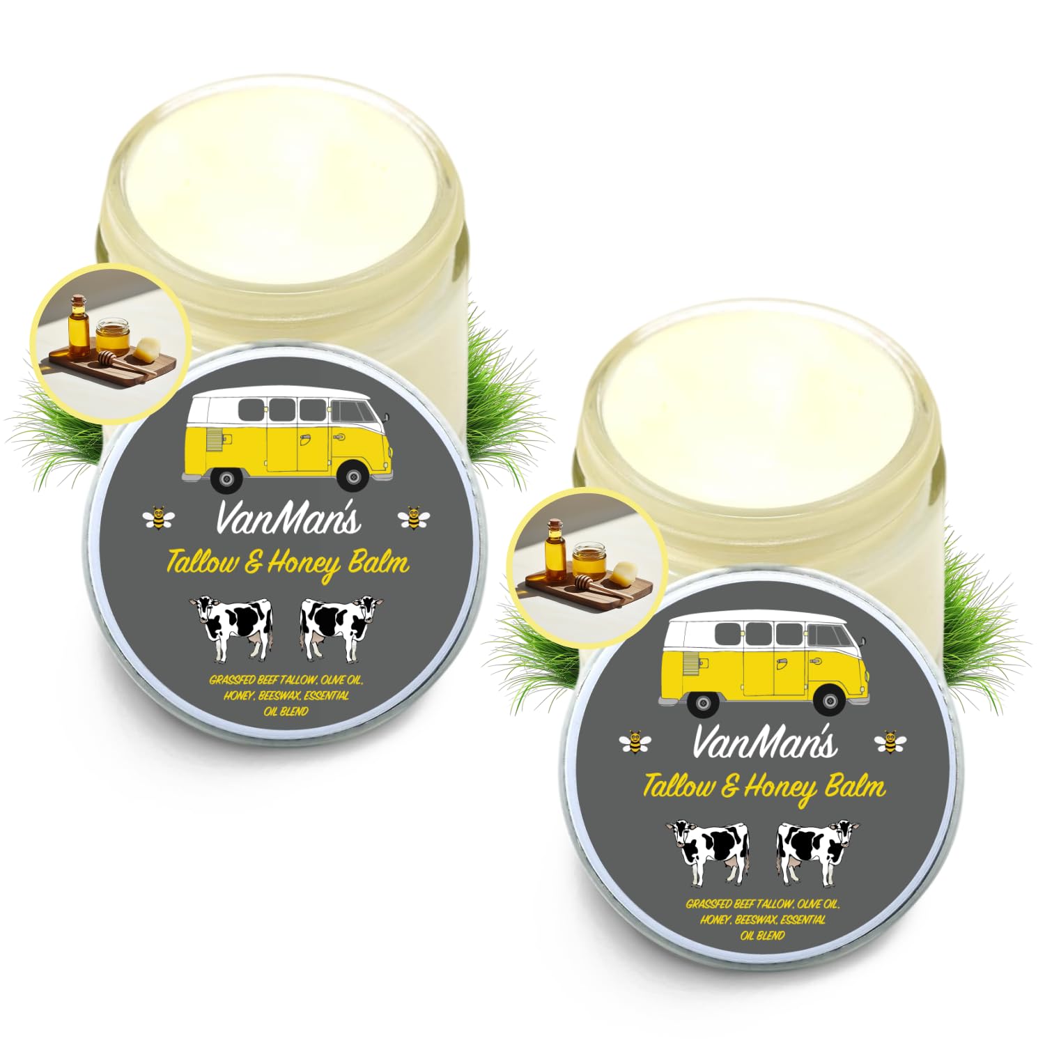 Amazon.com: Vanman's Tallow and Honey Balm (2 Pack) - Tallow Face ...