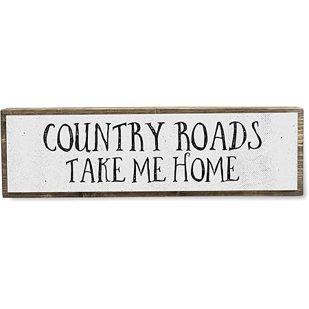 Amazon.com: 12" x 12" Country Roads Take Me Home Wood Framed Wall Sign ...