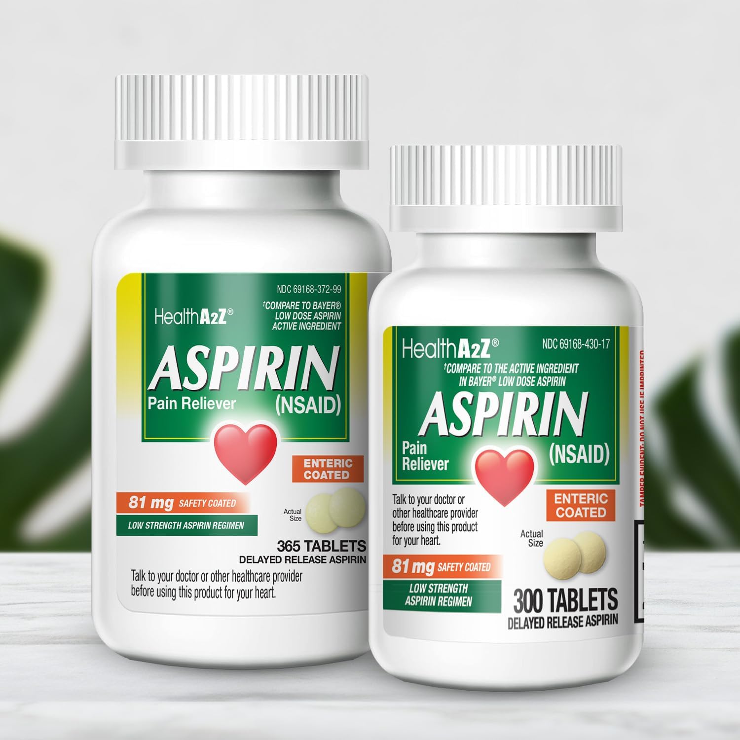 Amazon.com: HealthA2Z® Aspirin 81mg Bundle | Super Saving | (365 Count ...