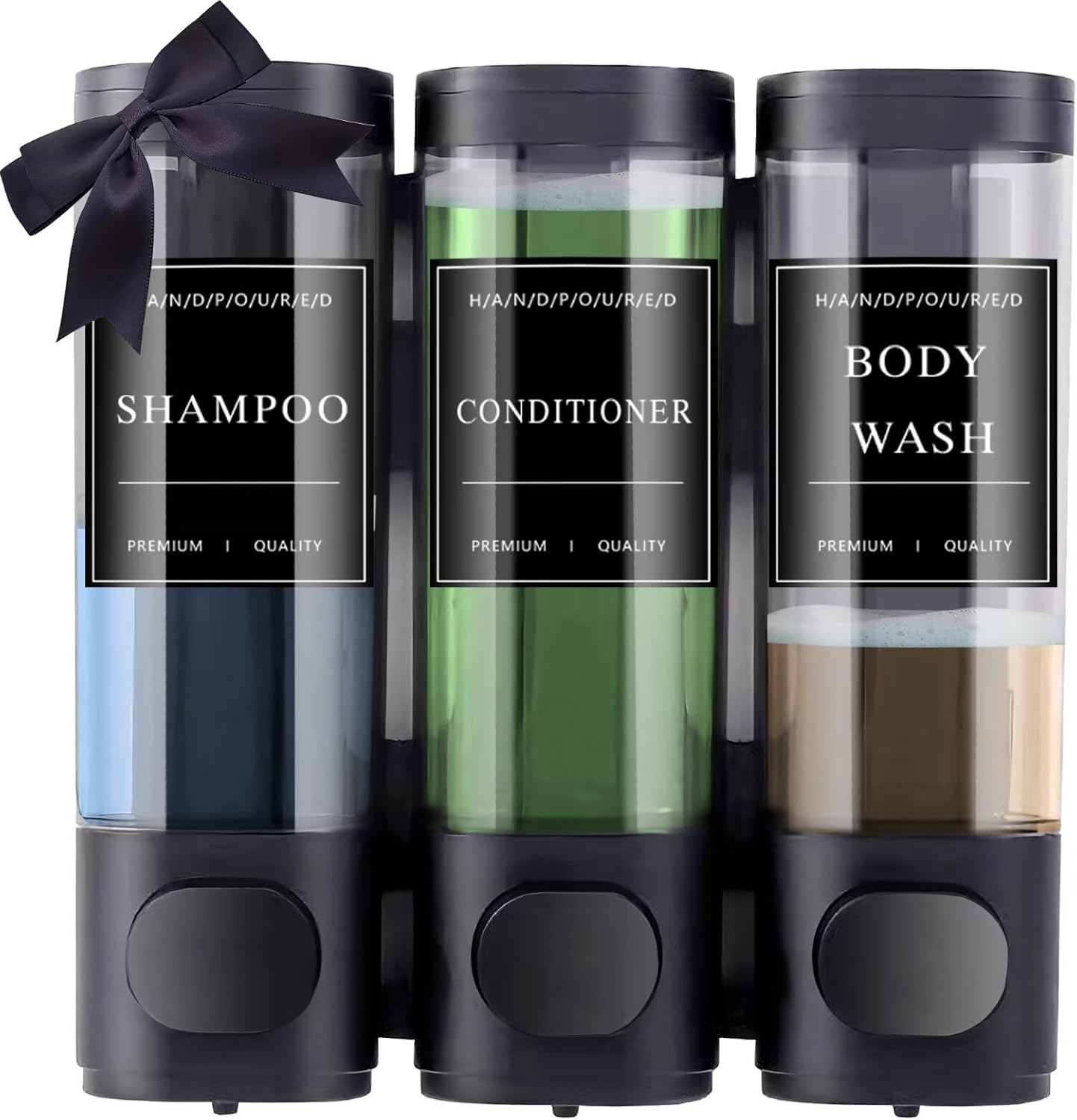 Shower Soap Dispenser 3 Chamber No Drill, Wall Mounted Shampoo and ...