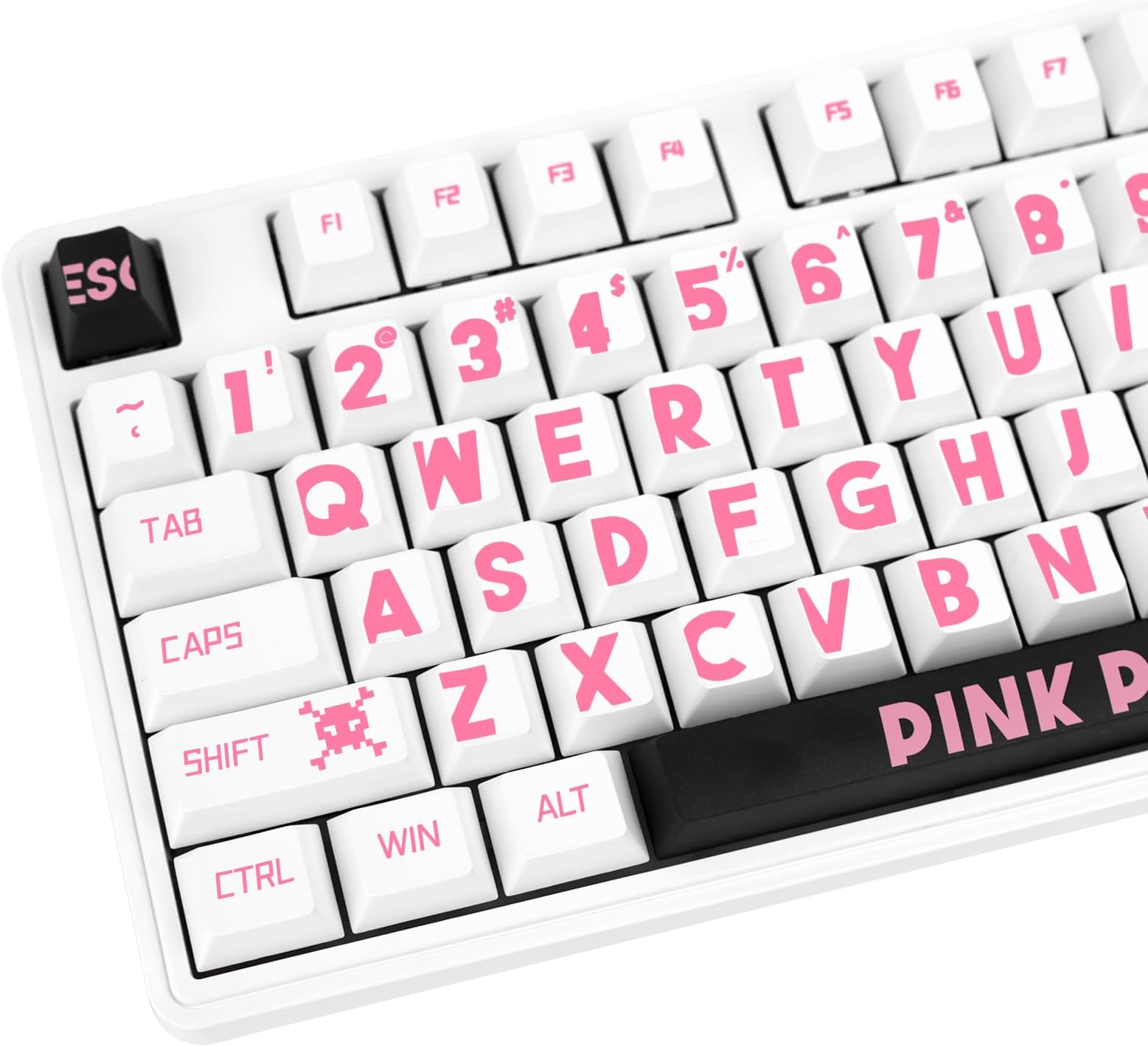 Amazon.com: JOLINTAL 129 Keys Pink Large Letter Keycaps, PBT Keycaps ...