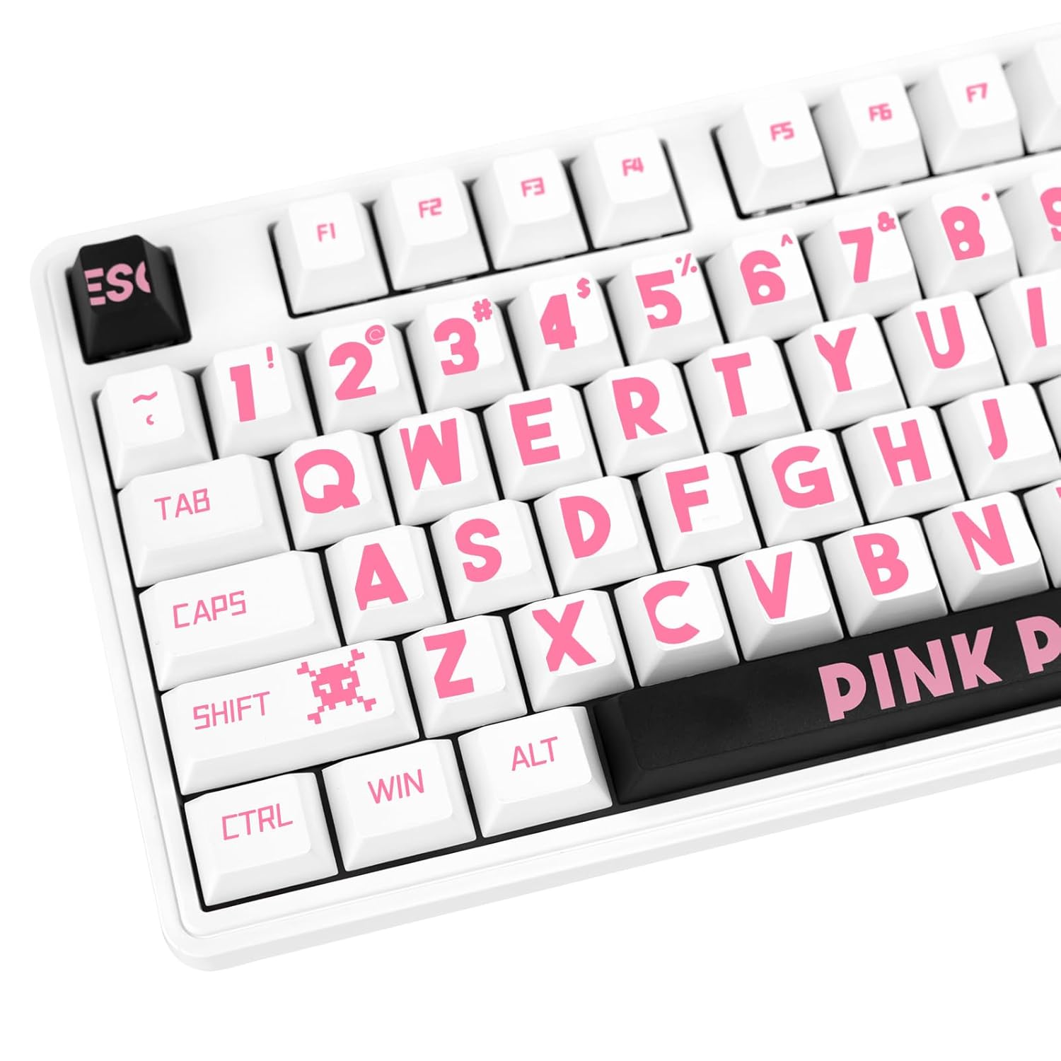 JOLINTAL 129 Keys Pink Large Letter Keycaps, PBT Keycaps Custom Cherry ...