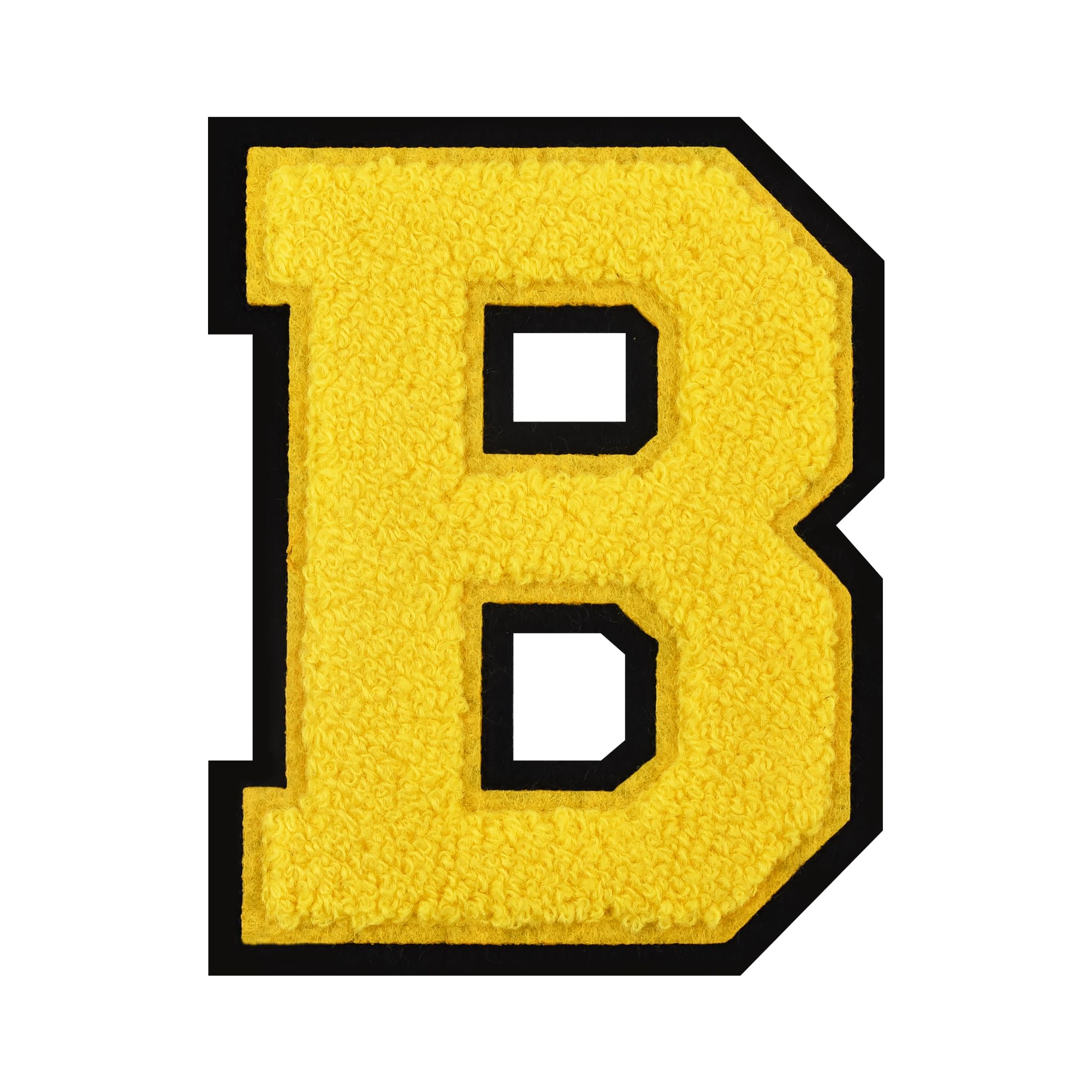 Amazon.com: 4.5" Iron on Letter Patches Yellow Chenille Letter Patches ...