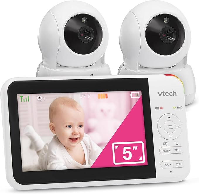 VTech VM924-2 Pan & Tilt Video Baby Monitor with 2 Cameras, 5" LCD ...
