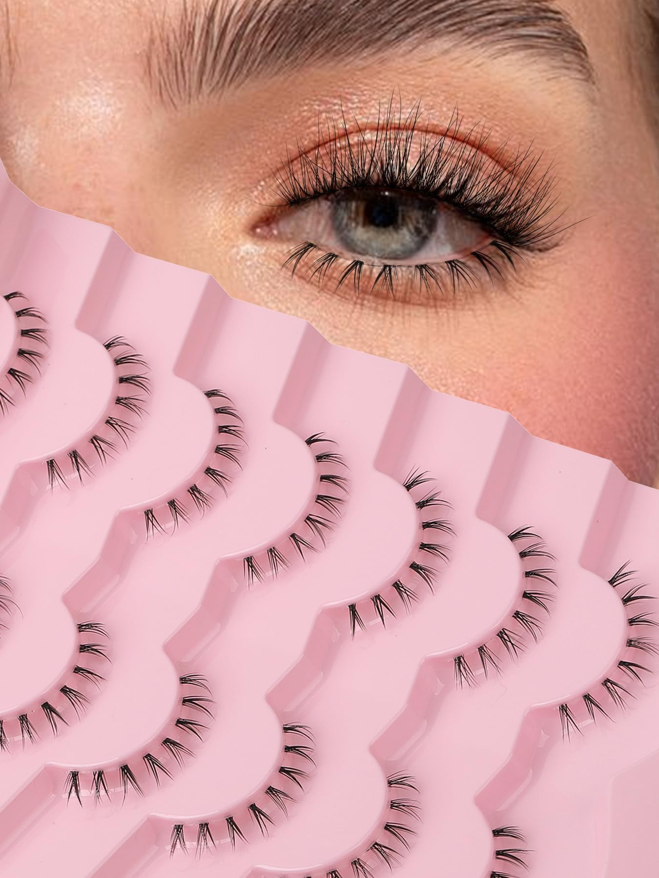 Amazon.com: Siligli Lashes Natural Bottom Lashes 9mm Lower Strip Lashes ...