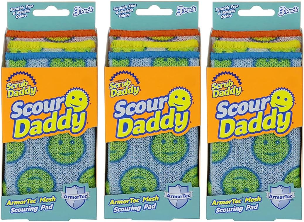 Scrub Daddy Modelo Scour Daddy Fibra con Malla 3 Paquetes de 3 Esponjas ...