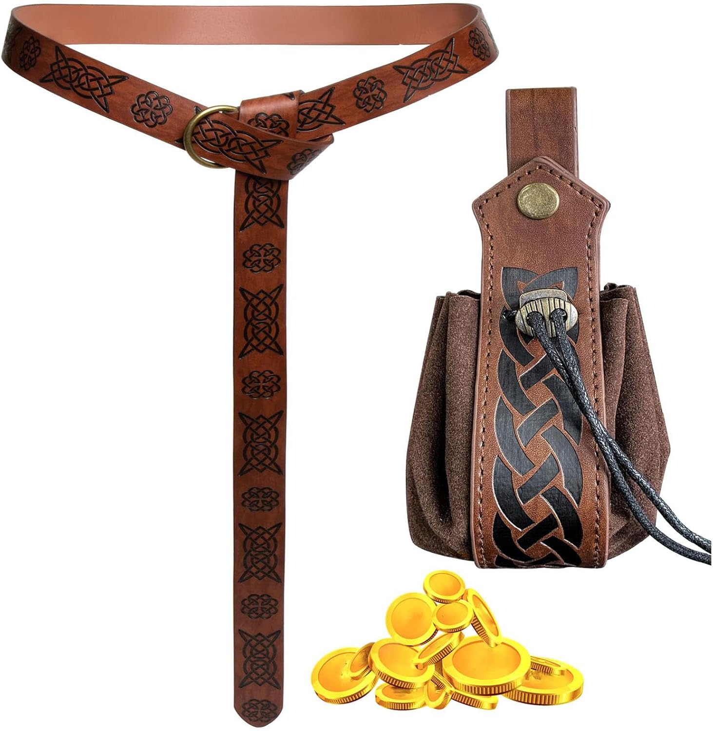 Amazon.com | Belt Pouch Waist Bag Fanny Pack Medieval Vintage Leather ...