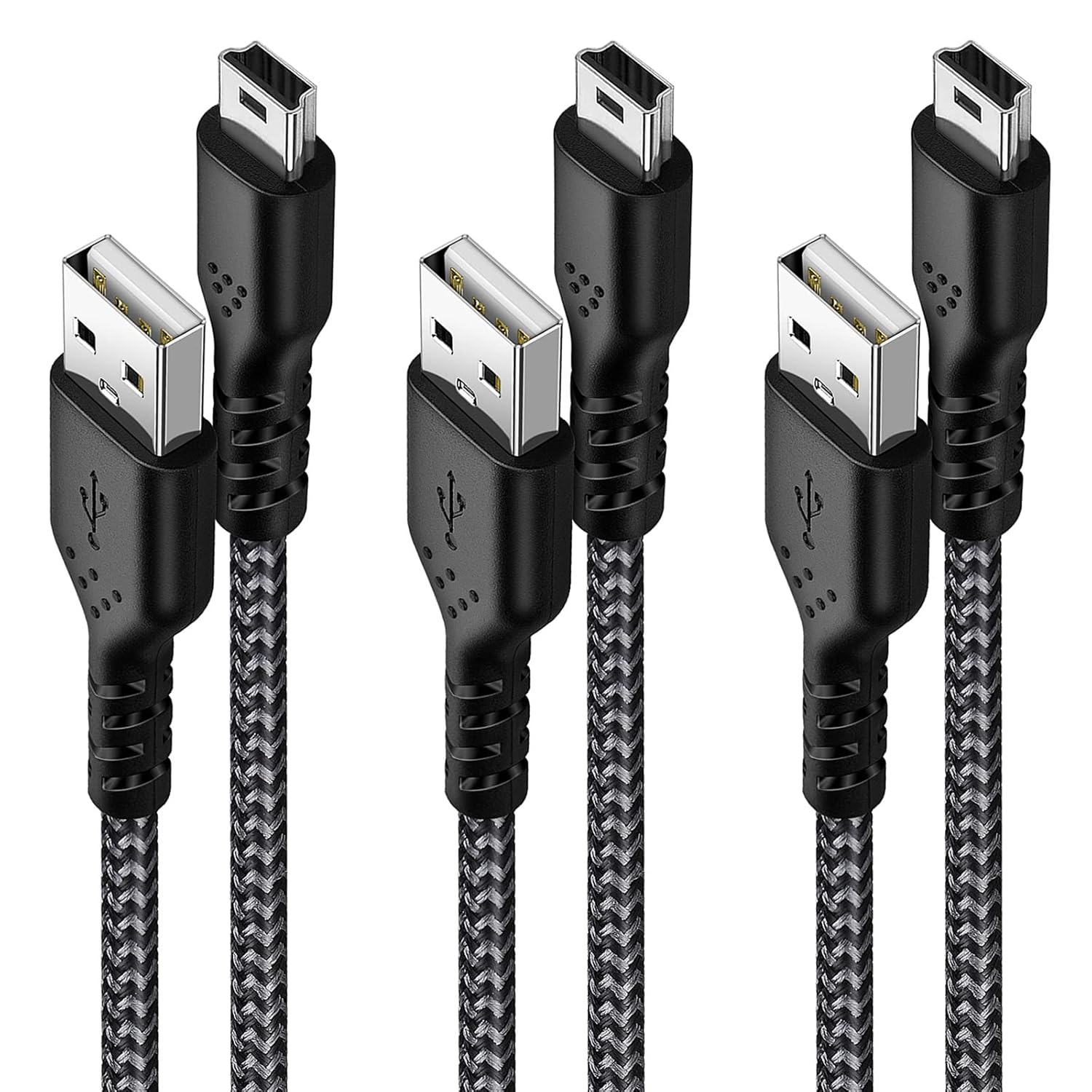 Mini USB Charger Cable, iSeekerKit 3-Pack 6ft USB 2.0 Type A to Mini B ...