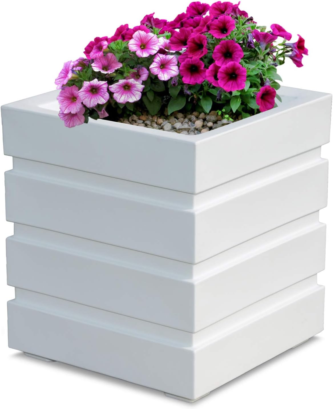 Amazon.com : Mayne Freeport 18in Square Planter - White - 18in L x 18in ...