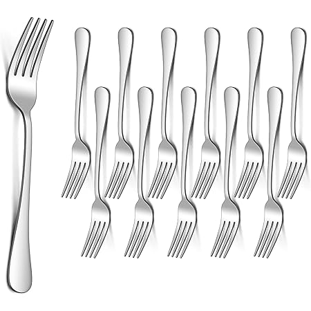 Fork Set of 12, HaWare Stainless Steel Forks, Large Dinner Forks for ...