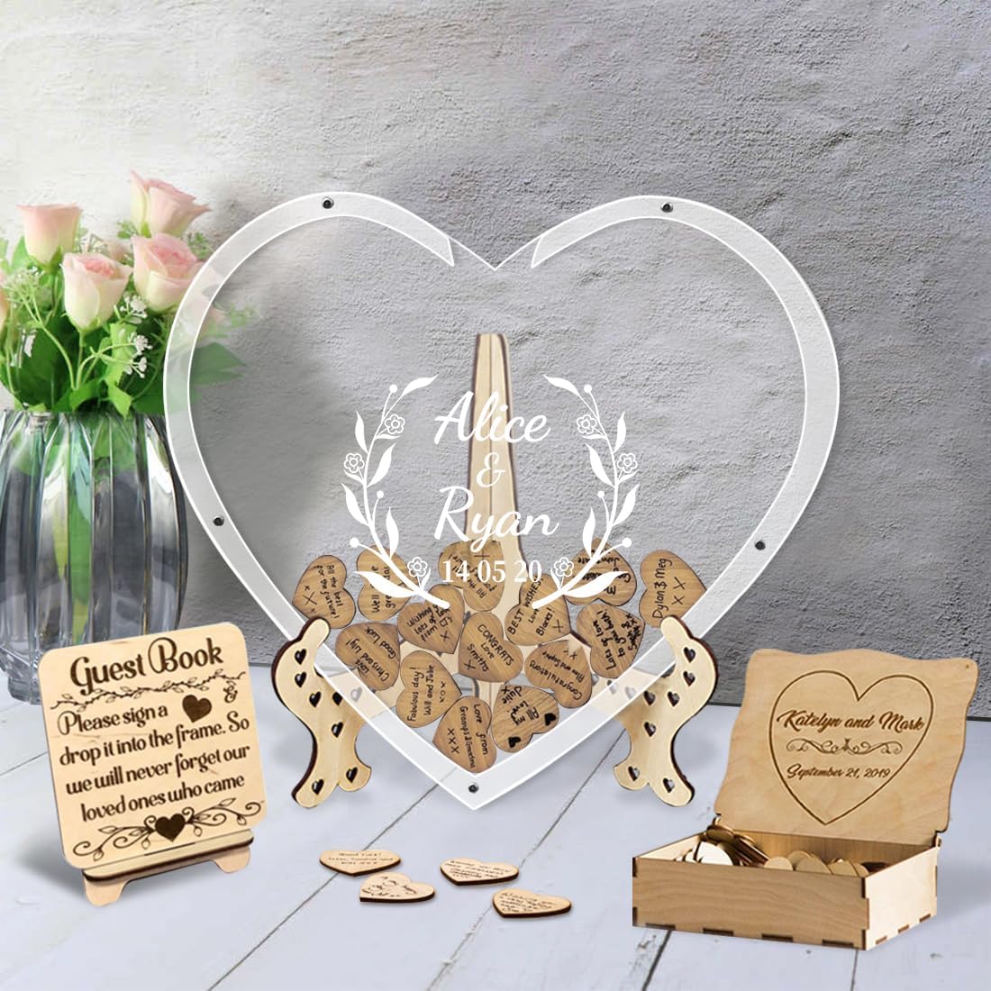 Amazon.com: Personalized Wedding Guest Book Alternative with 30-100 ...