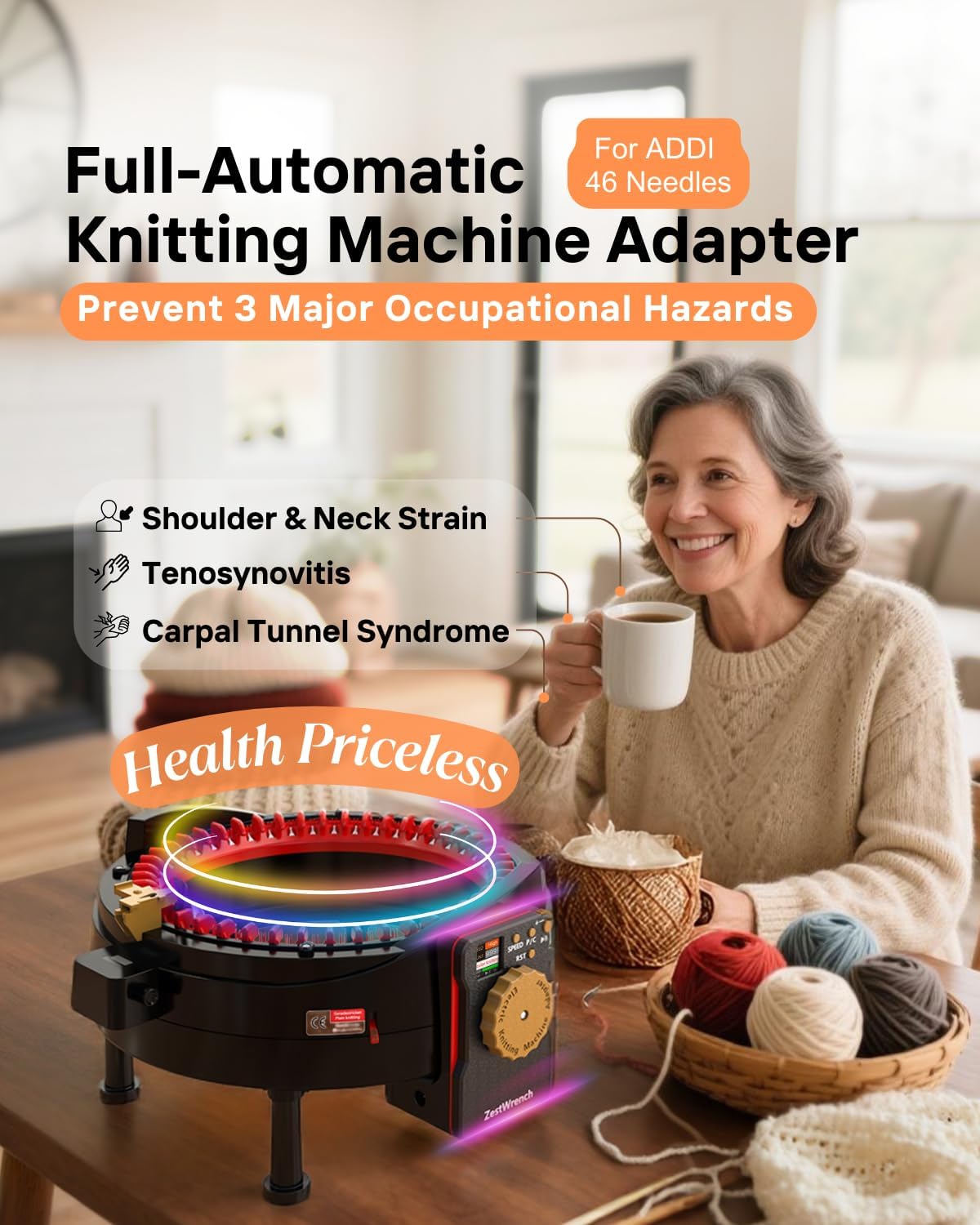 [2025 Upgrade] ZestWrench Electric Knitting Machine Adapter for addi ...