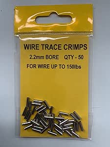STAINLESS STEEL WIRE TRACE CRIMPS PACK OF 50-50/80/100/150/200lb SEA ...