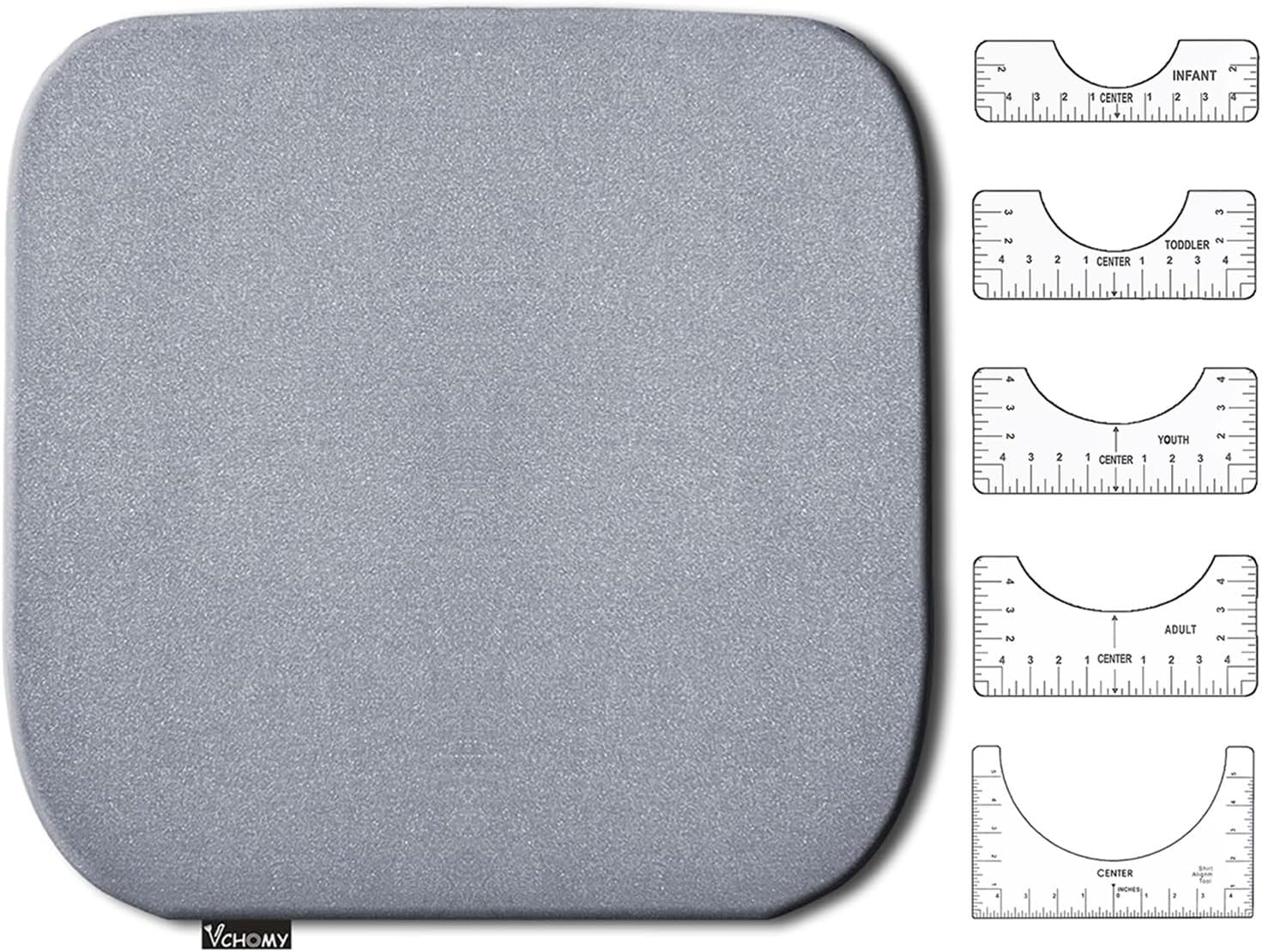 Amazon.com: VCHOMY Heat Press Mat 12" x 12" with 5 Tshirt Guide Rulers ...