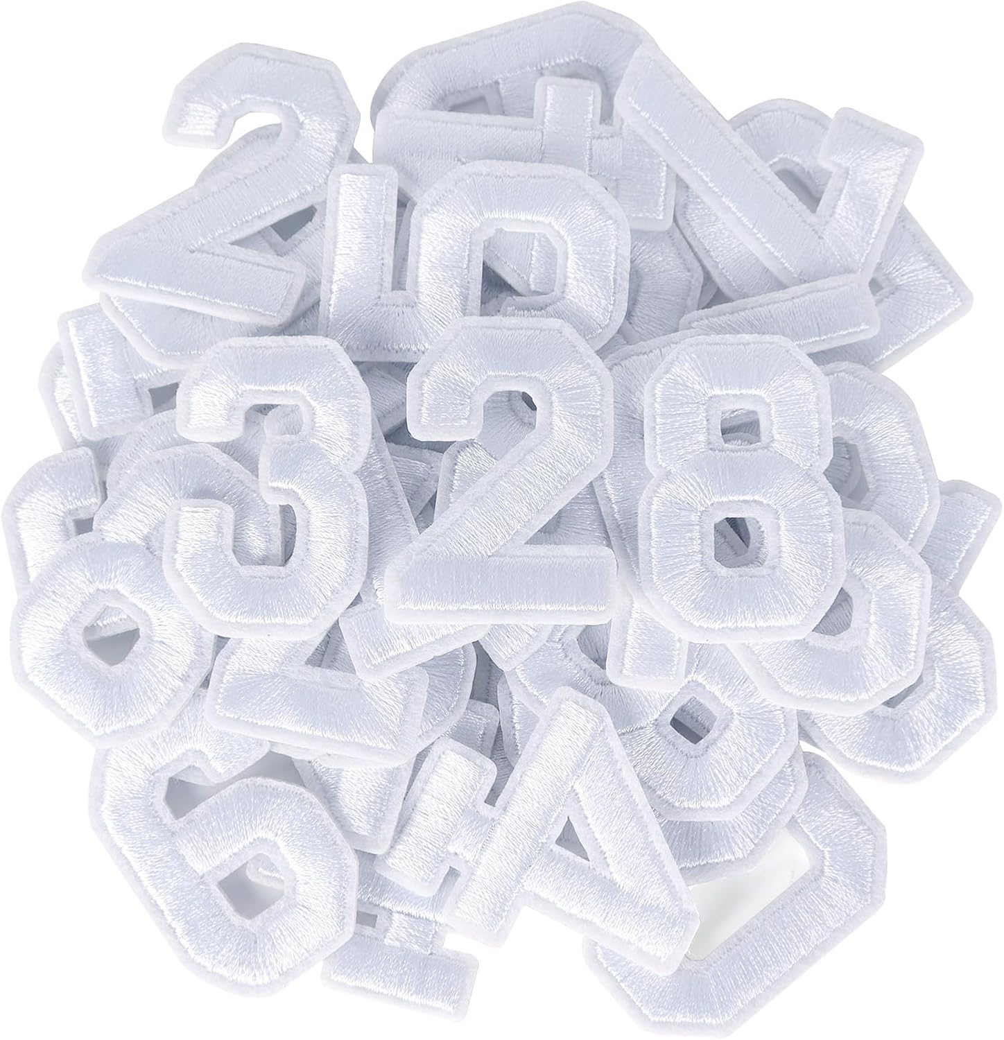 Amazon.com: 40 Pcs Iron on Numbers Patches, White Embroidery Number ...