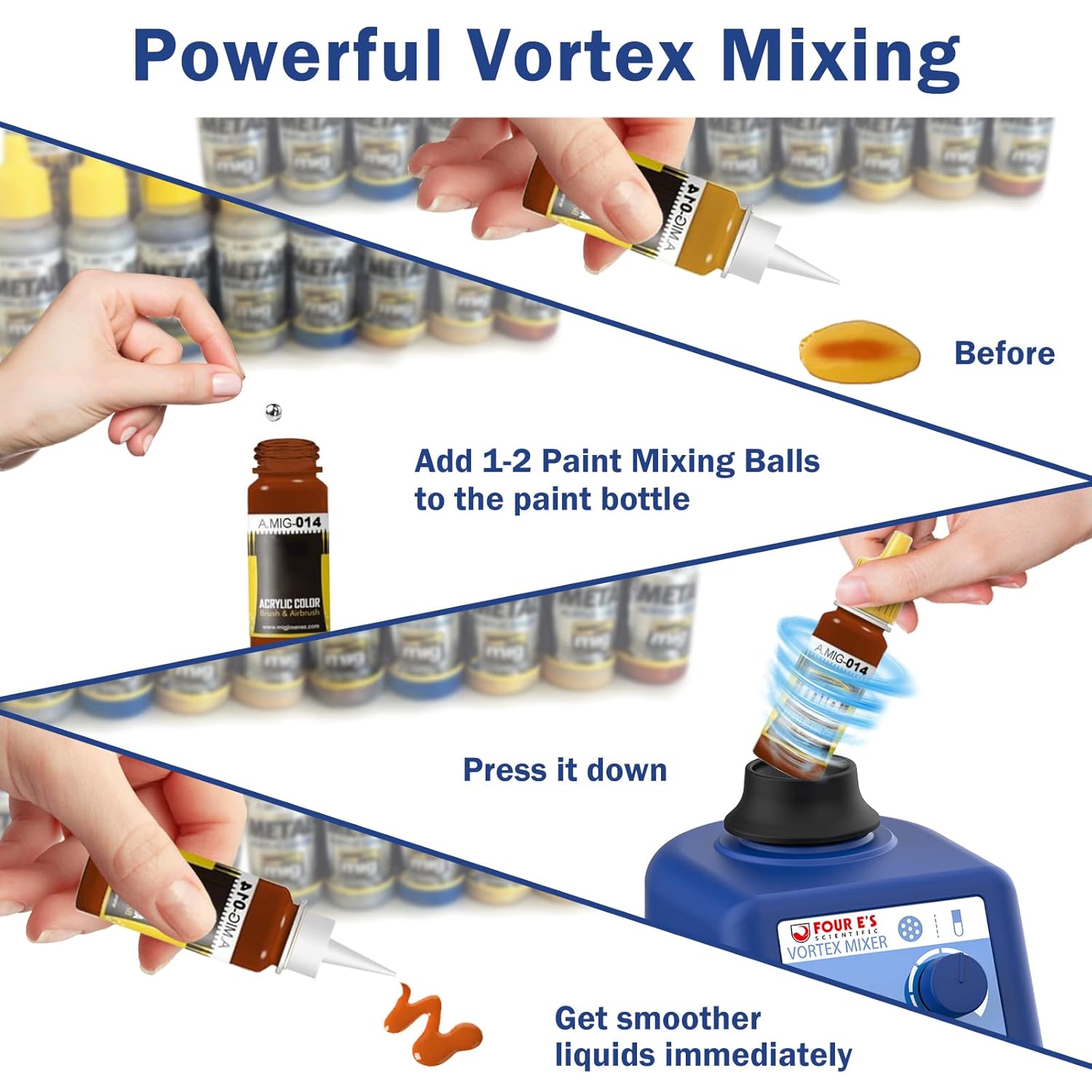 FOUR E'S SCIENTIFIC Laboratory Vortex Mixer, Mini Vortex Shaker, 0 ...