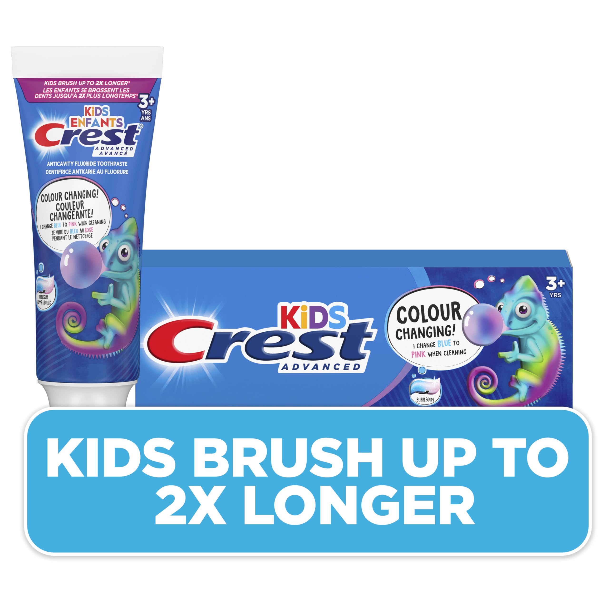 Crest Kid's Advanced Colour Changing Toothpaste, Bubblegum Flavour ...