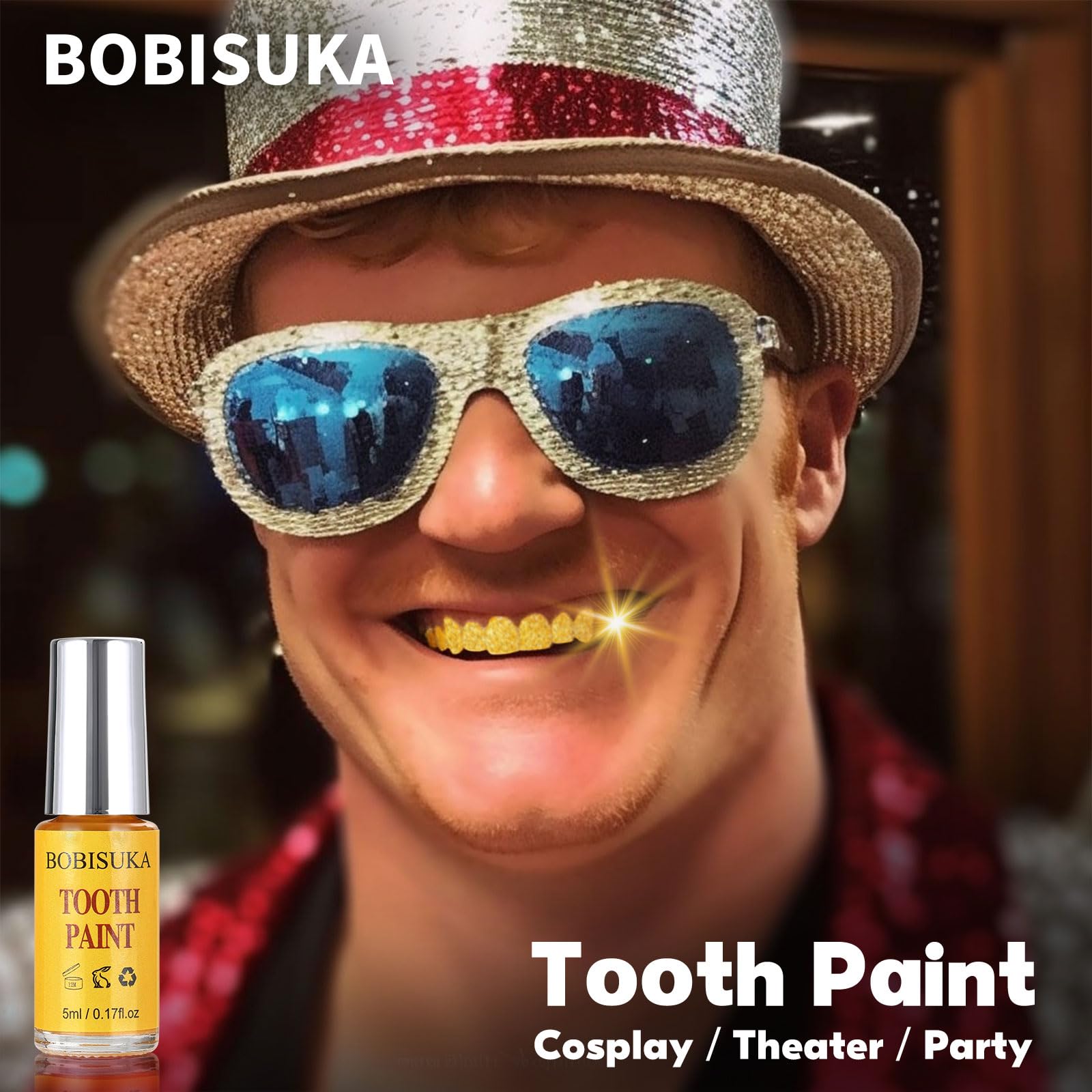 Snapklik.com : BOBISUKA Gold Tooth Paint, Professional Gold Costumed ...
