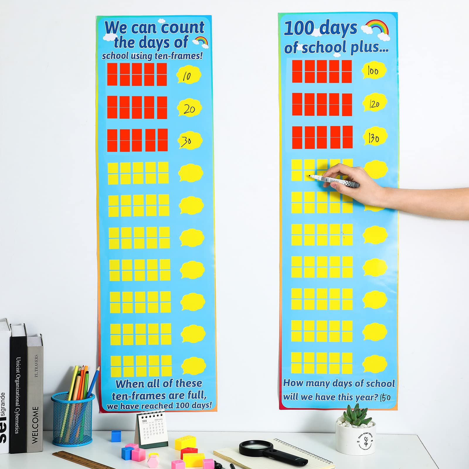 Snapklik.com : Teling 2 Pieces 100 Days Counting Days Of School ...