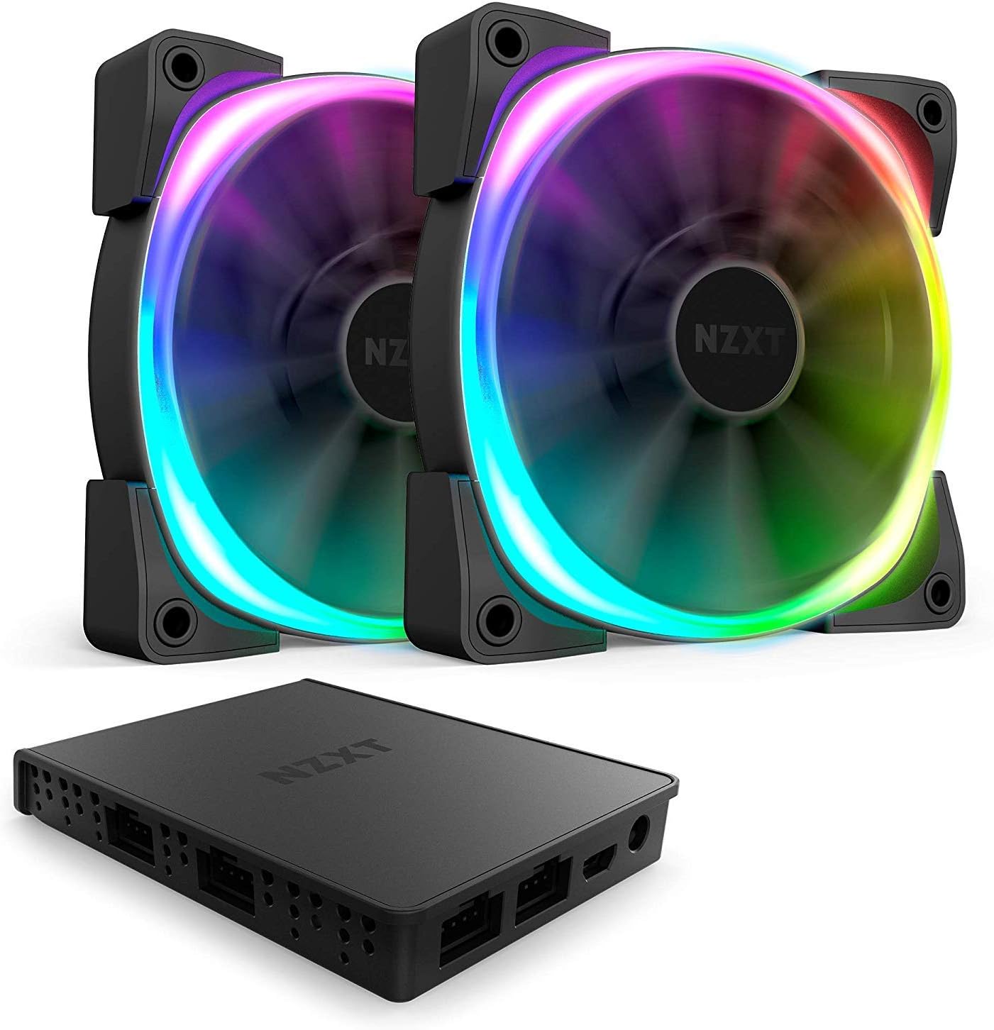 NZXT AER RGB 2-2-Pack of 120mm RGB PWM Fans with Hue 2 Lighting ...