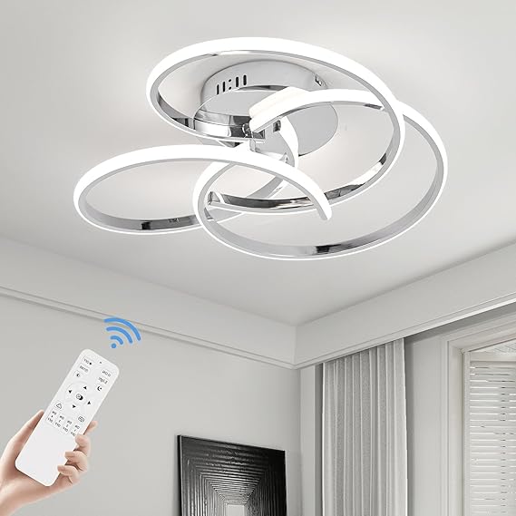 CANEOE Modern Led Ceiling Light, 42W Dimmable Close to Ceiling Light ...