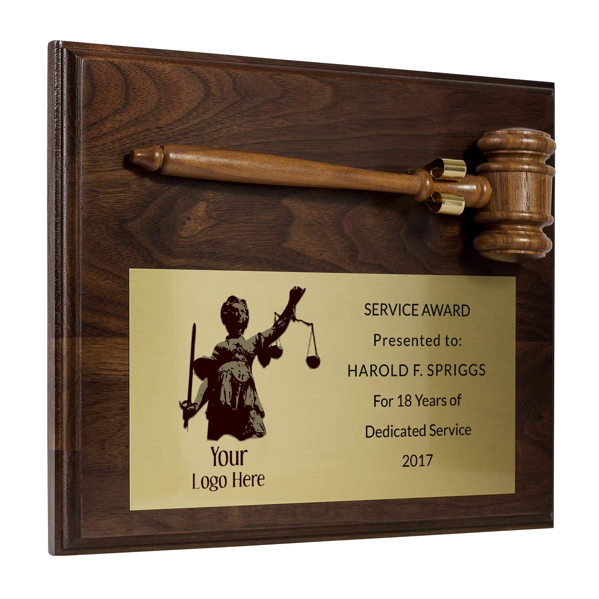 Amazon.com : Personalized Gavel Plaque for Lawyer, Attorney, Prosecutor ...