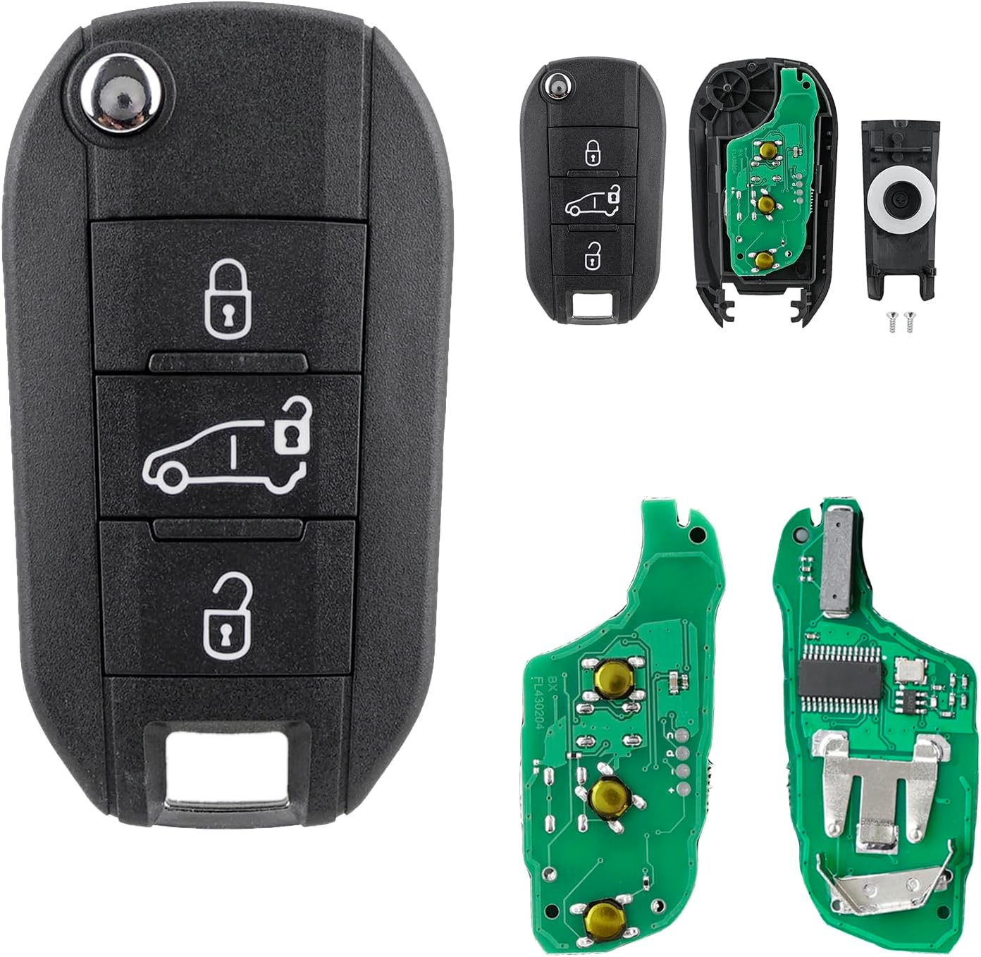 3 Buttons For Criterion Berlingo Dispatch Car Key For Peugeot 208 308 ...