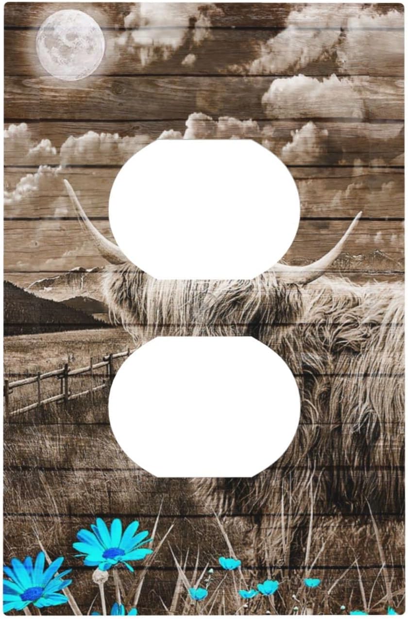 Highland Cow 1 Gang Outlet Covers Duplex Receptacle Decorative Wall ...