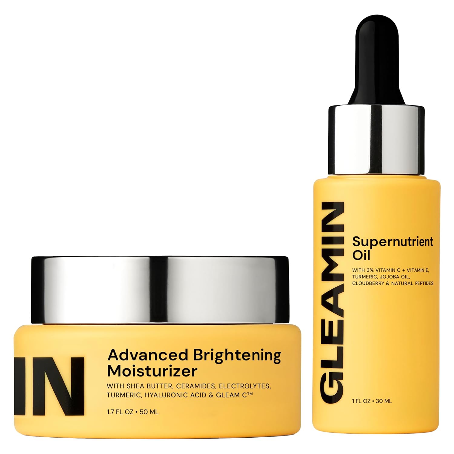 Amazon.com: Gleamin Bright Daily Hydration Set – Moisturizer & Oil Duo ...