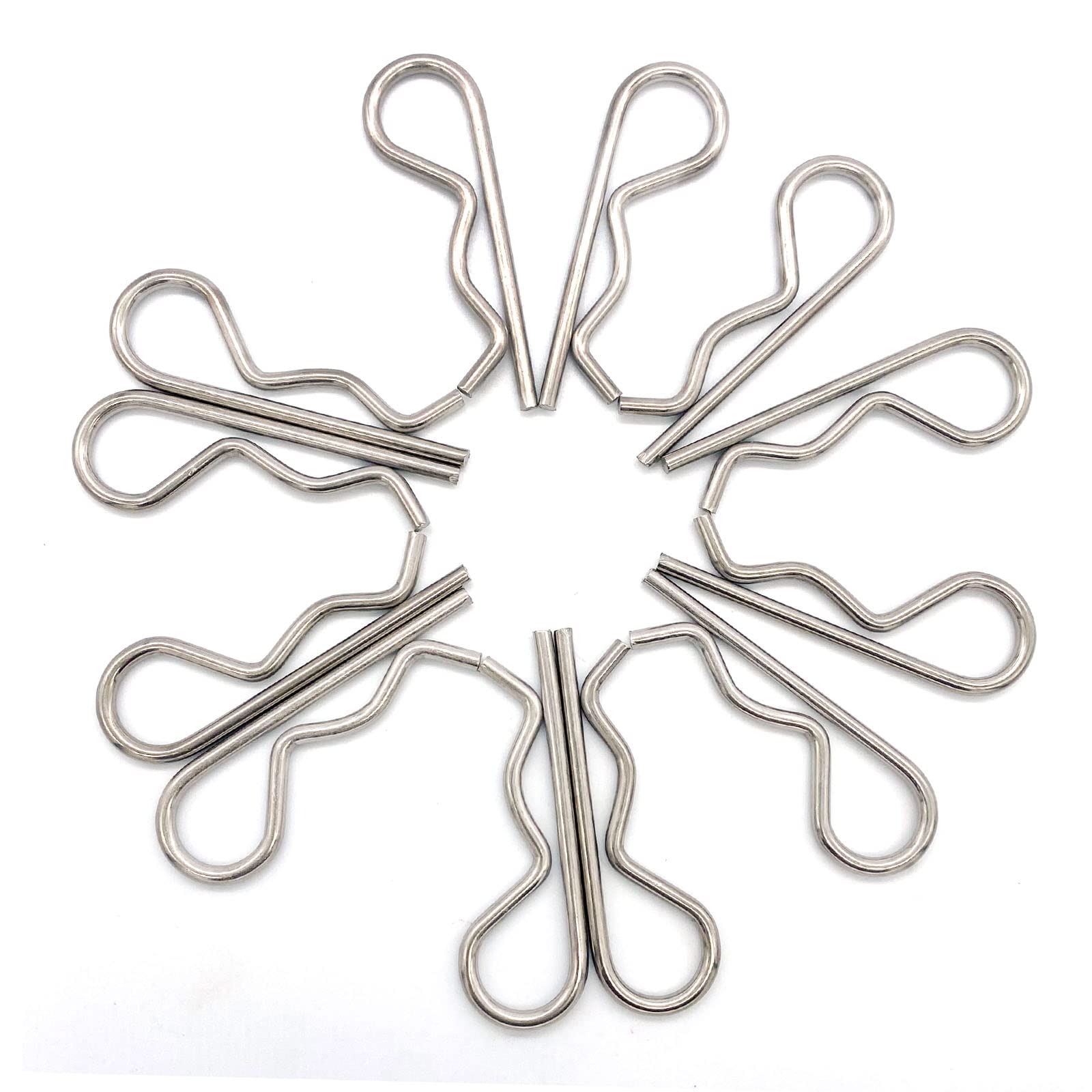 Snapklik.com : 12 Pcs Heavy Duty Stainless Steel Cotter Pin R Clip ...