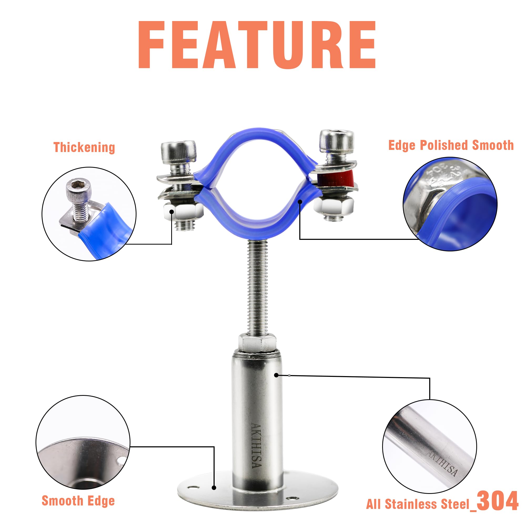 Snapklik.com : AKIHISA 1-11/32 Inch Wall Mount Ceiling Mount Pipe ...
