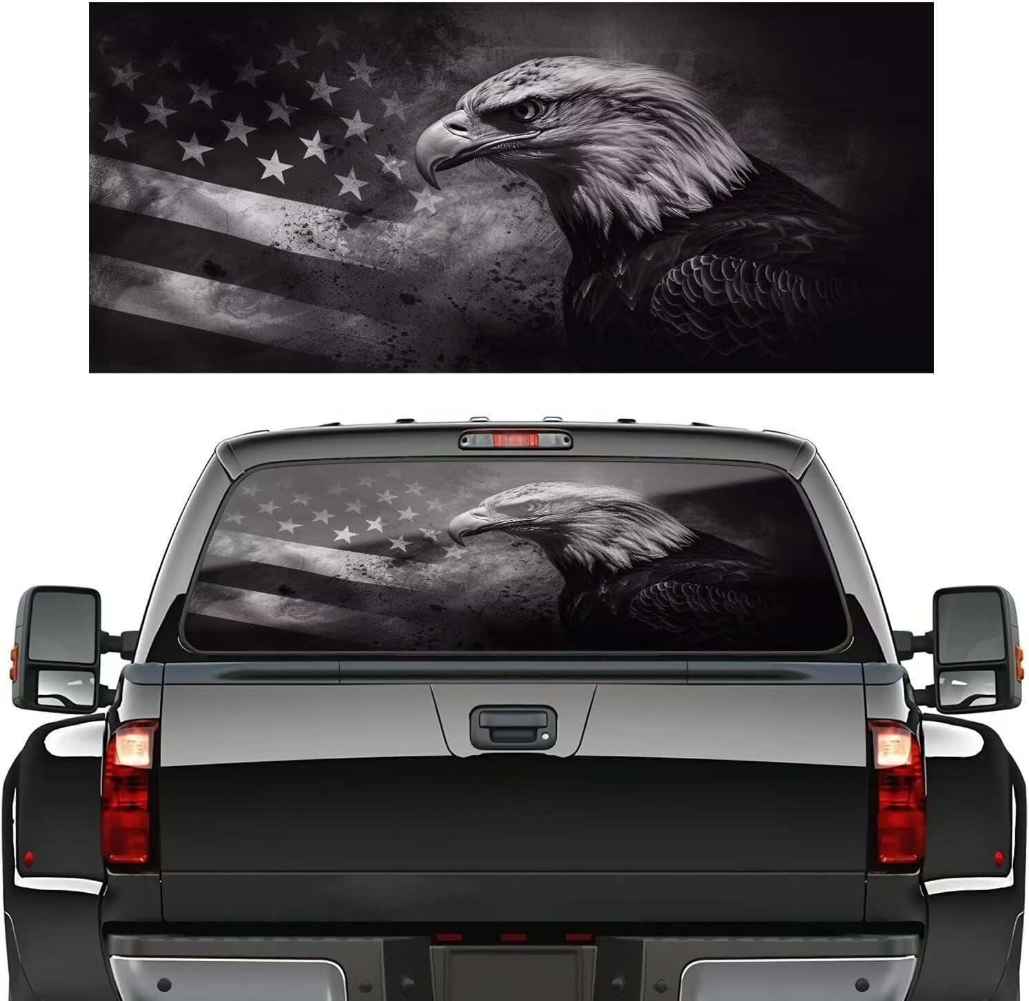 Amazon.com - Patriotic Decal Car Rear Window Sticker, Bald Eagle Car ...