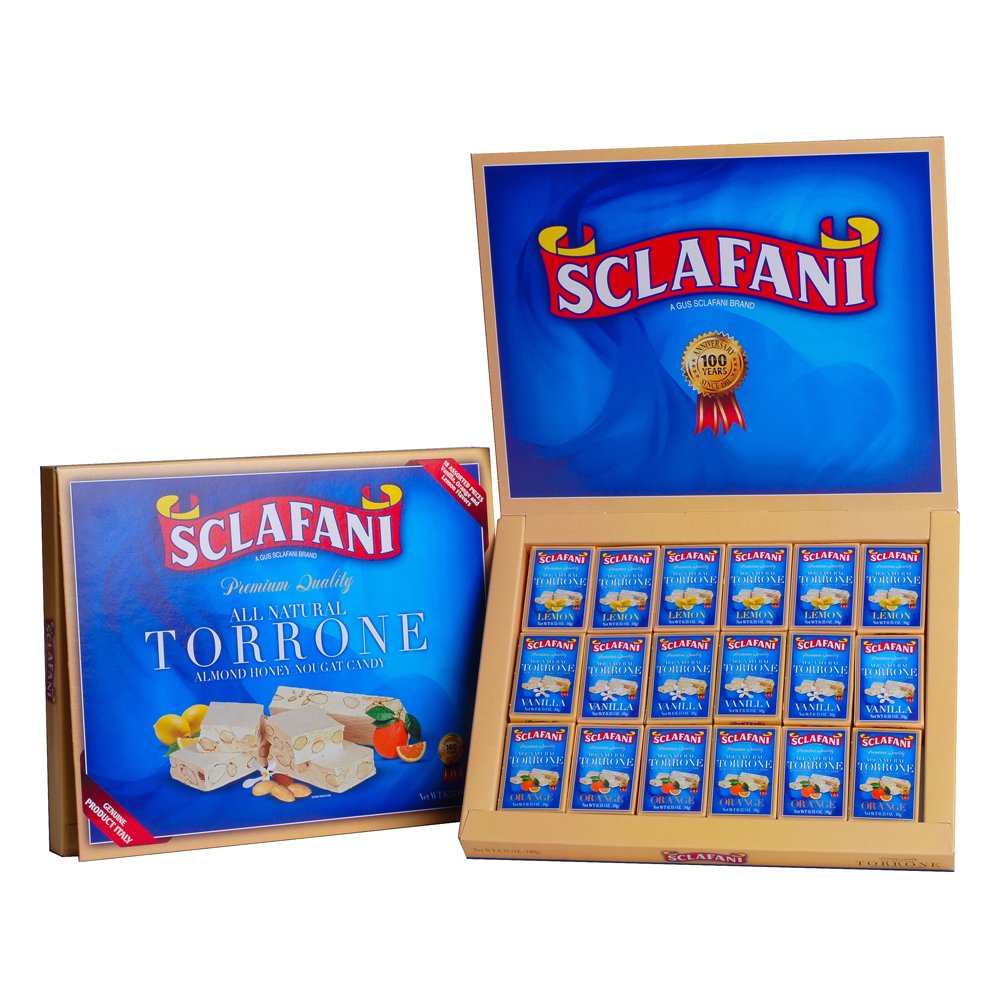 Amazon.com : Torrone Almond Nougat Candies; 18 piece Lemon, Vanilla ...