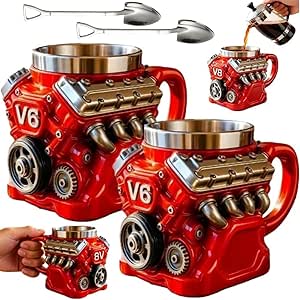 Amazon.com: Retro Engine Coffee Mug,V8 V6 Creative Car Motor Design Cup ...