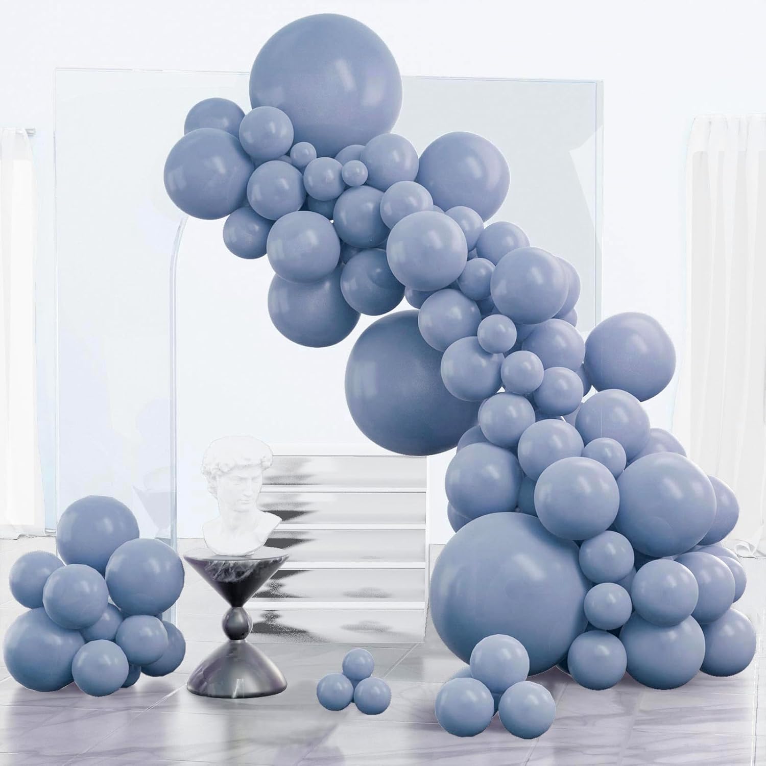 Amazon.com: PartyWoo Dusty Blue Balloons, 85 pcs Purplish Boho Blue ...