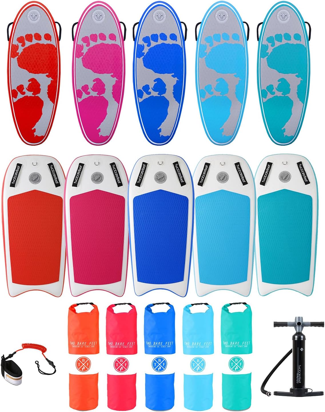 Two Bare Feet 44" Inflatable Lightweight Portable Bodyboard with EVA ...