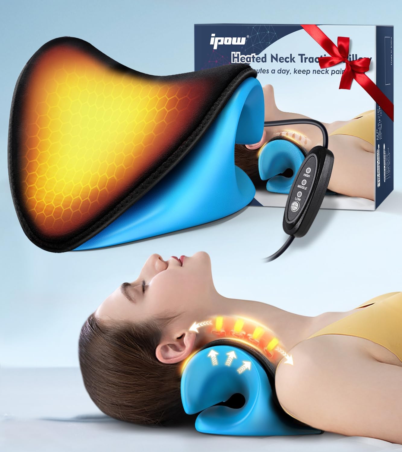 Amazon.com: 8X Pain Relief Magnetic Therapy Heated Neck Stretcher, 3X ...