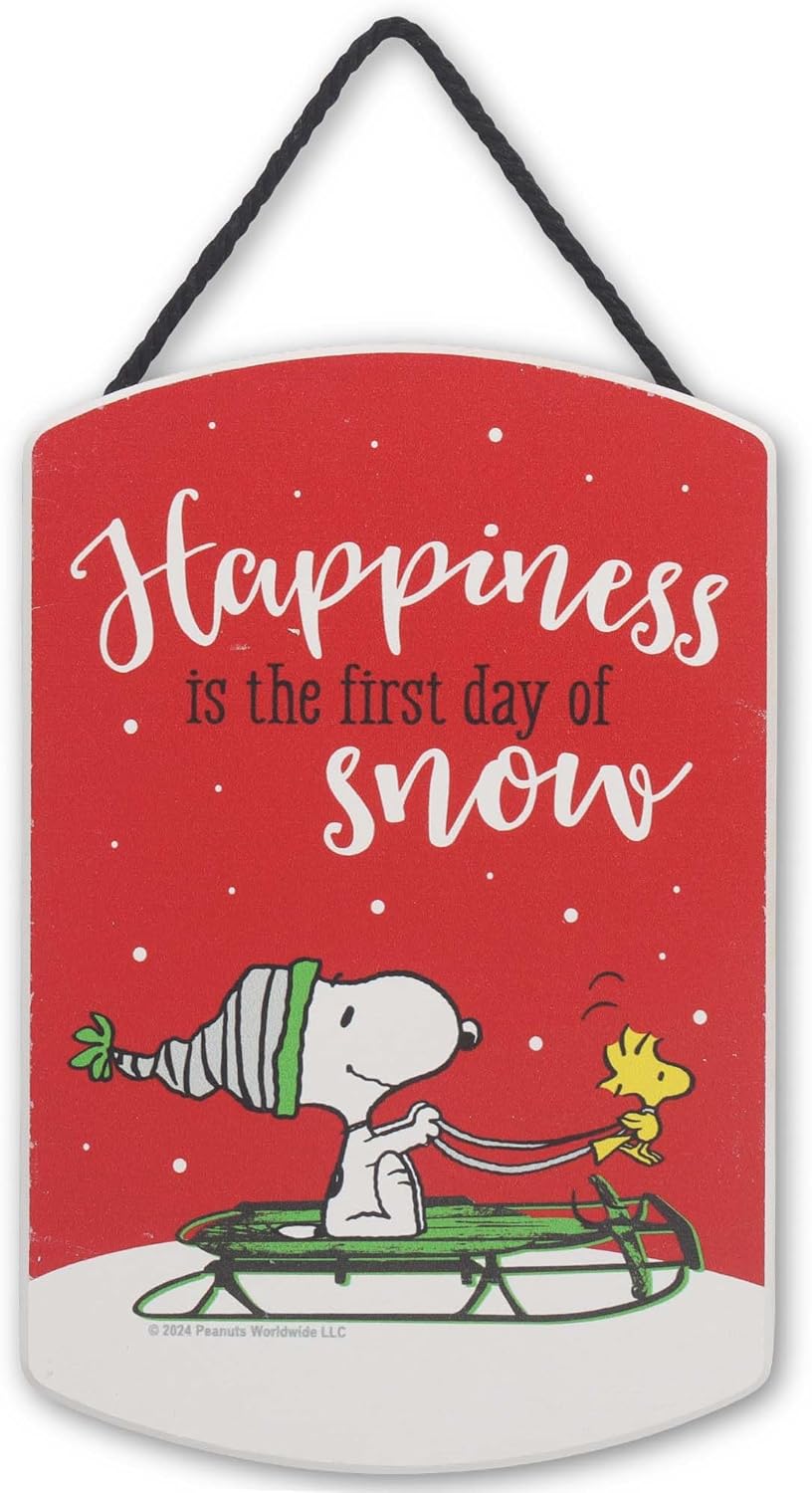 Amazon.com: Peanuts Snoopy Happiness Is the First Day of Snow Hanging ...
