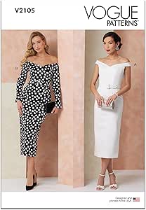 Amazon.com: Vogue V2105D5 Misses' Close-Fitting Lined Sheath Dress ...