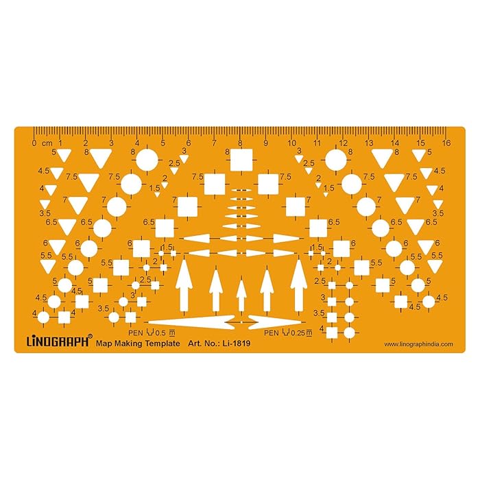 Buy Linograph Map Making Marking Symbols Drawing Drafting Template ...