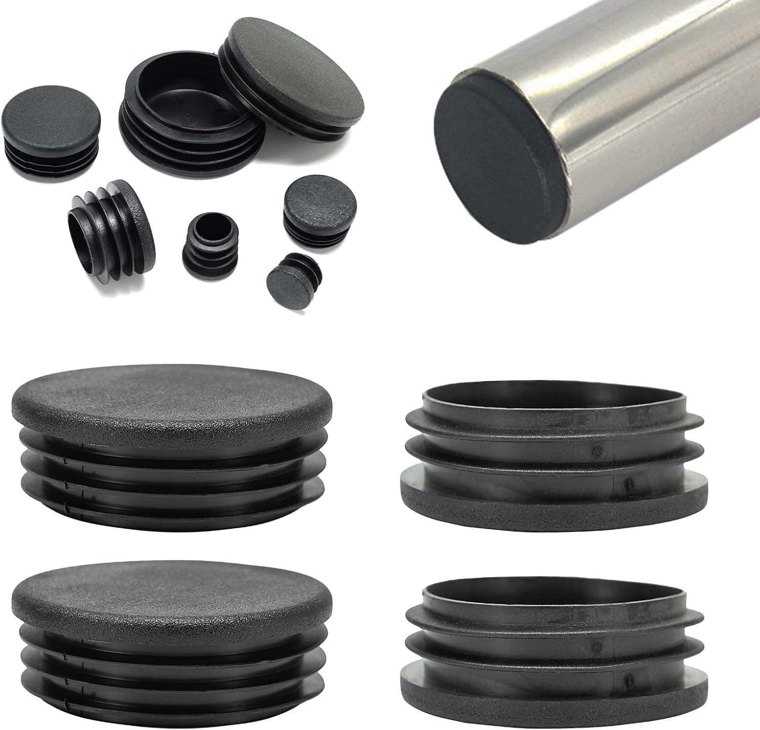 Amazon.com: EASYEAH 2-1/2" (63mm) Plastic Hole Plugs Black -Round Chair ...