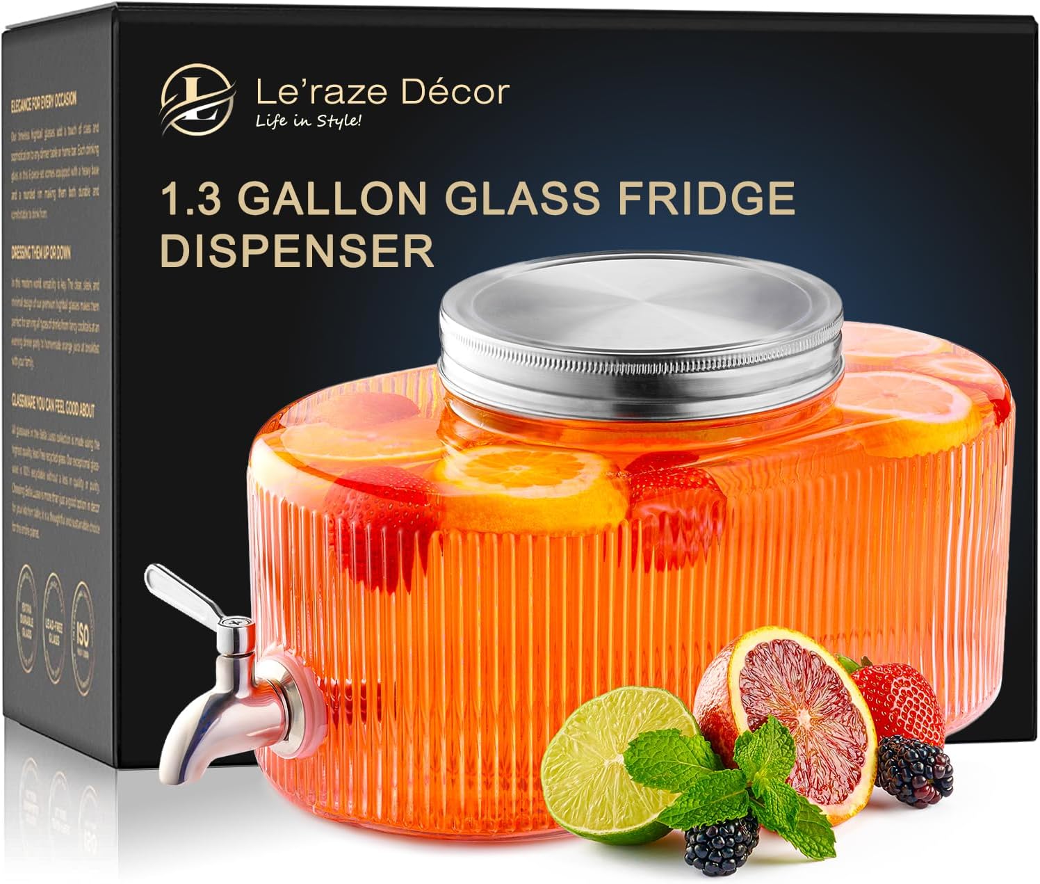 Amazon.com | Glass Drink Dispenser for Fridge - 100% Leakproof ...