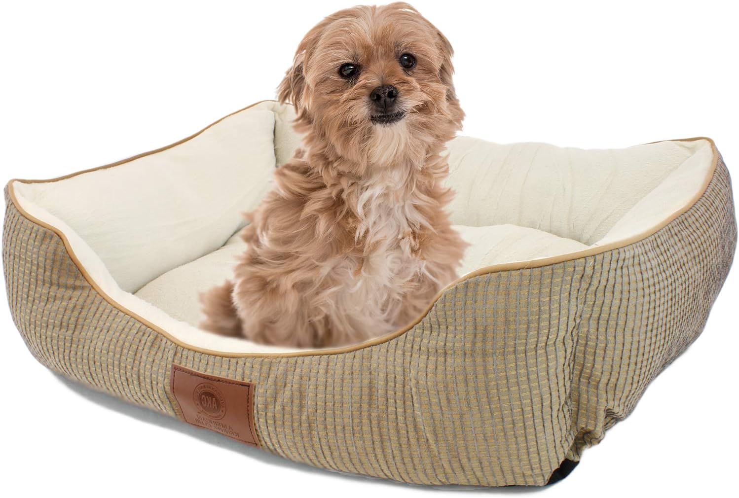 Amazon.com : American Kennel Club Small Sage Dog Bed, Solid Weave ...
