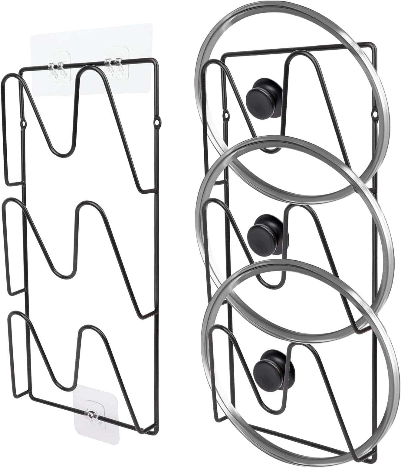 Amazon.com - TKGKHK Magnetic Double Pot Lid Organizer, Refrigerator Pot ...