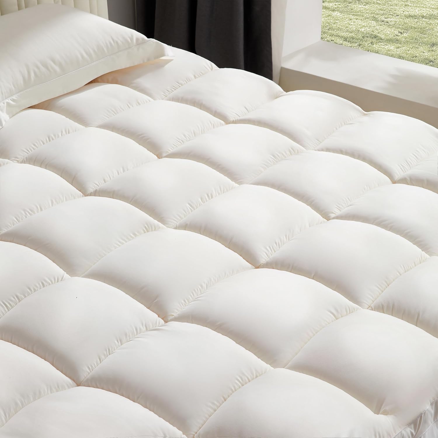 Amazon.com: Eiayeebil Queen Mattress Topper Pillow Top Mattress Cover ...