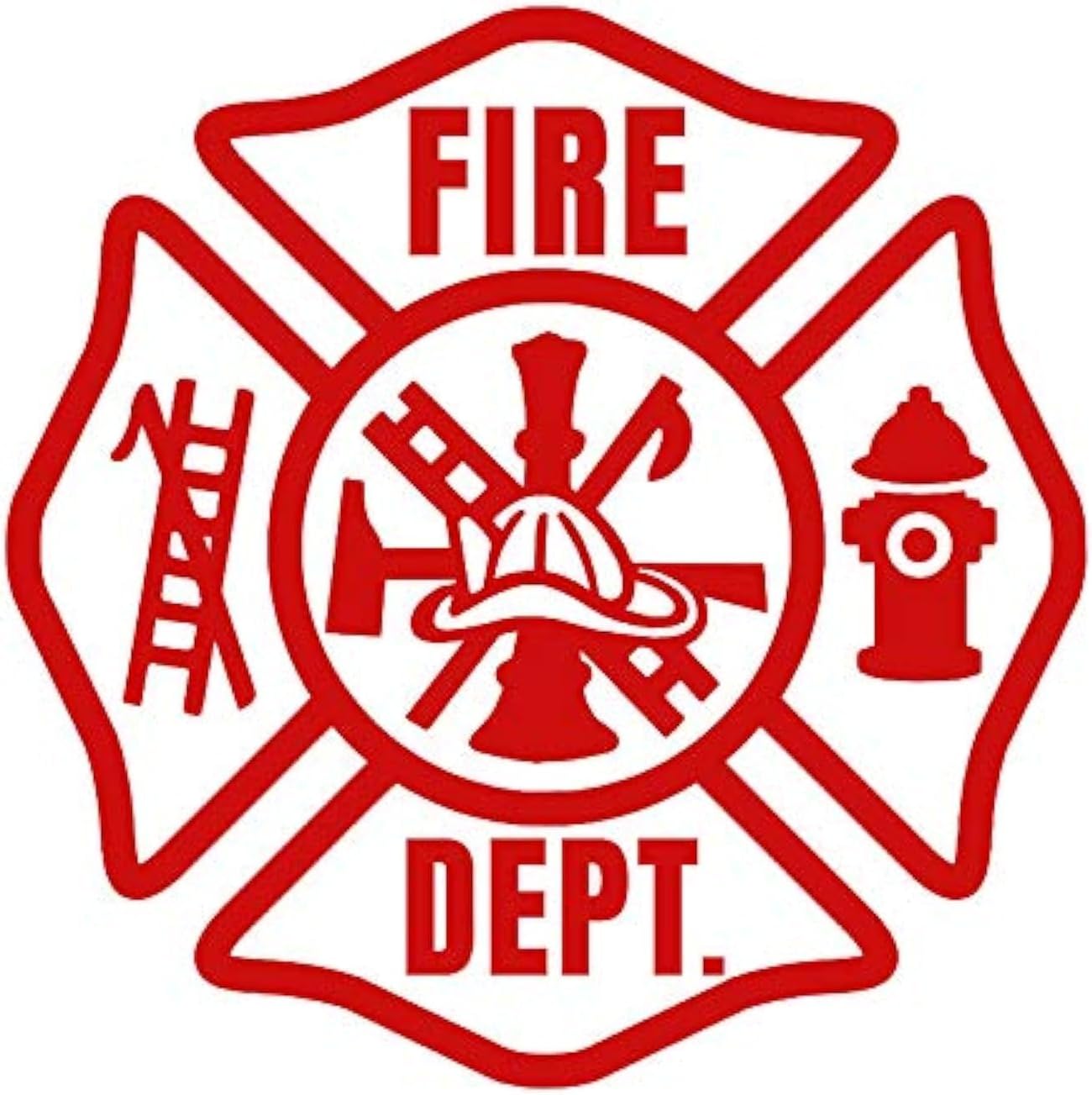 Amazon.com: BRK Studio White FIRE DEPT Maltese Cross (Firefighter ...
